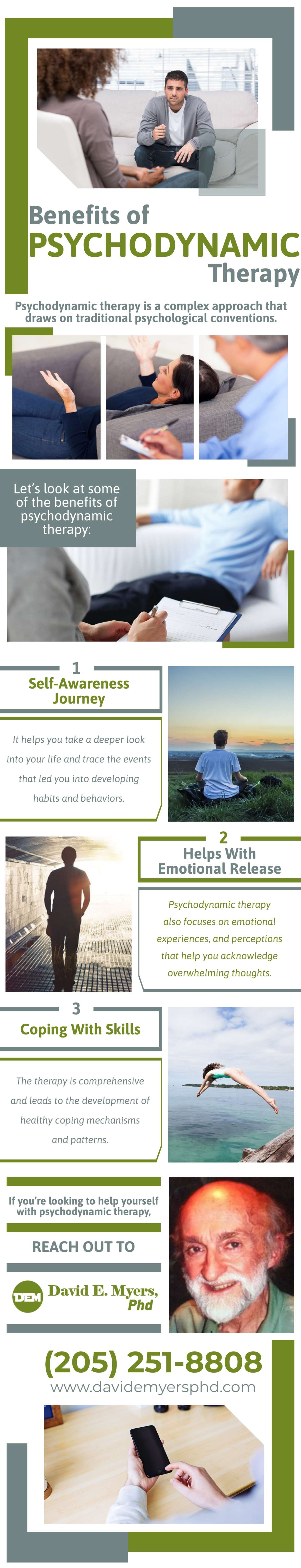Benefits of Psychodynamic Therapy - Infographic - David Myers PHD